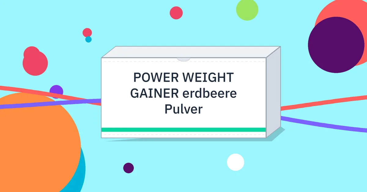 Symbolbild: Packung mit der Aufschrift POWER WEIGHT GAINER erdbeere Pulver (PZN 09243572) – Verfügbarkeit und Bezug in Apotheken in Frankfurt am Main