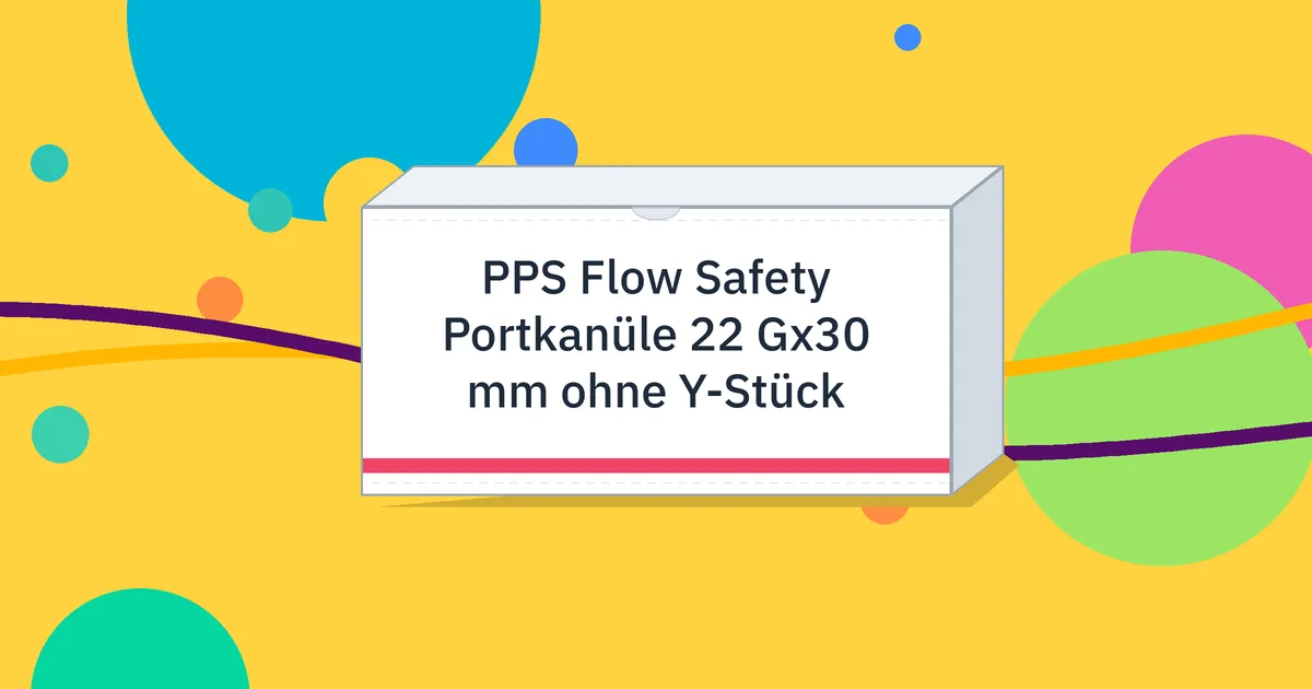 Symbolbild: Packung mit der Aufschrift PPS Flow Safety Portkanüle 22 Gx30 mm ohne Y-Stück (PZN 10073891) – Verfügbarkeit und Bezug in Apotheken in Frankfurt am Main