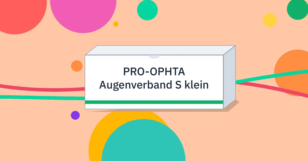 Symbolbild: Packung mit der Aufschrift PRO-OPHTA Augenverband S klein (PZN 19813898) – Verfügbarkeit und Bezug in Apotheken in Frankfurt am Main