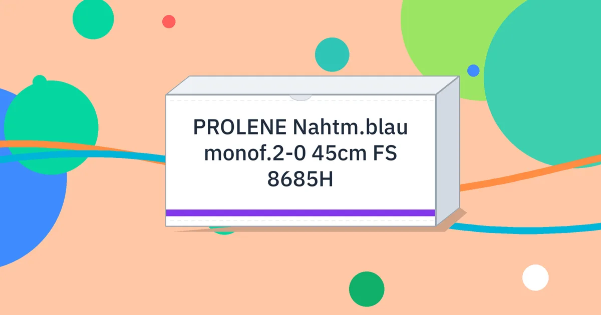 Symbolbild: Packung mit der Aufschrift PROLENE Nahtm.blau monof.2-0 45cm FS 8685H (PZN 19884125) – Verfügbarkeit und Bezug in Apotheken in Frankfurt am Main