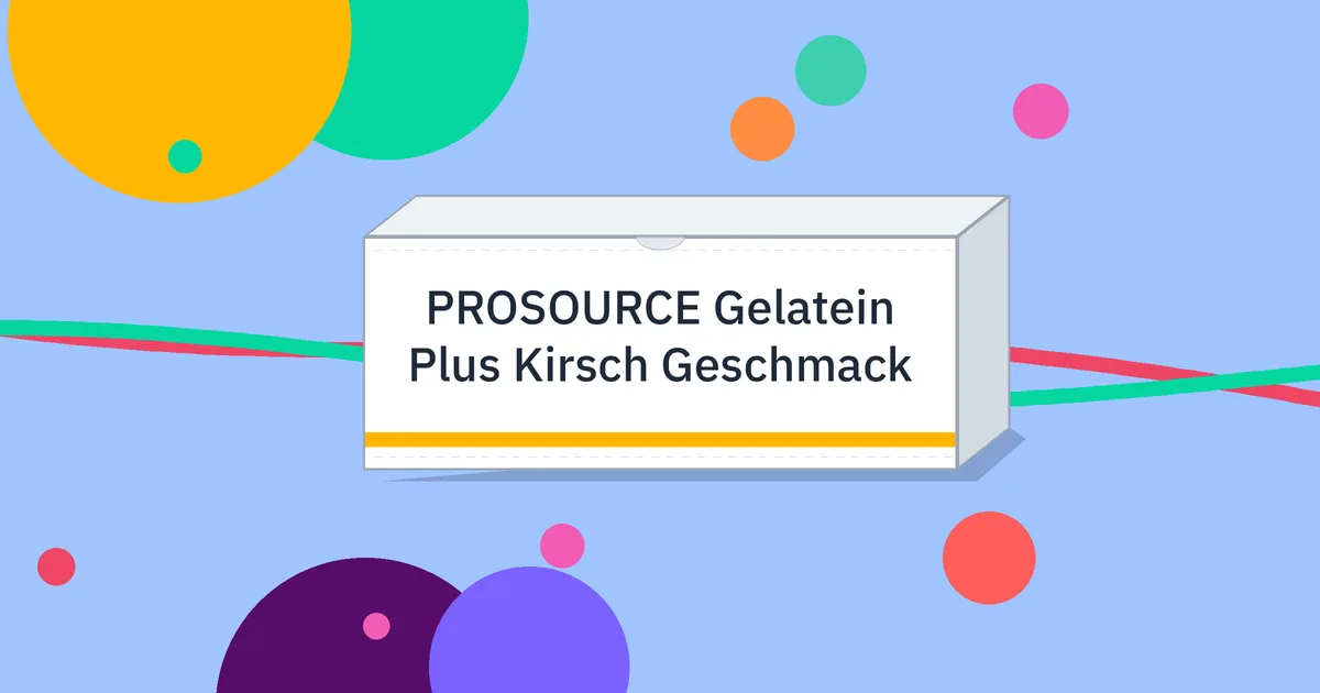 Symbolbild: Packung mit der Aufschrift PROSOURCE Gelatein Plus Kirsch Geschmack (PZN 17953483) – Verfügbarkeit und Bezug in Apotheken in Frankfurt am Main