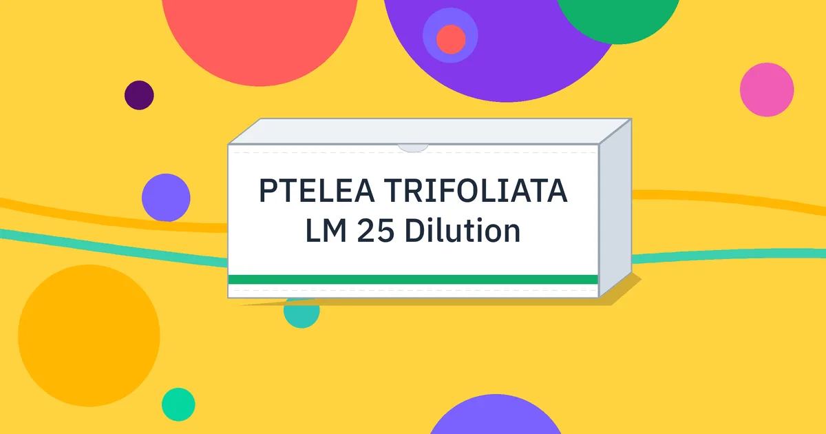 Symbolbild: Packung mit der Aufschrift PTELEA TRIFOLIATA LM 25 Dilution (PZN 13670506) – Verfügbarkeit und Bezug in Apotheken in Frankfurt am Main