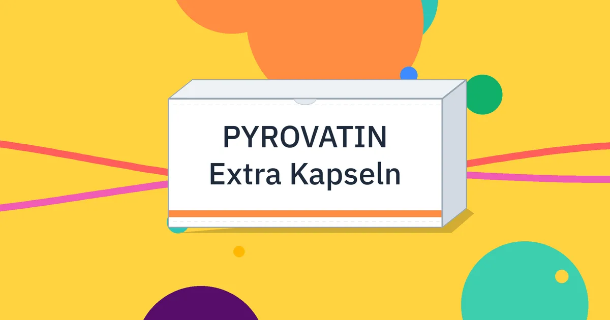 Symbolbild: Packung mit der Aufschrift PYROVATIN Extra Kapseln (PZN 00954774) – Verfügbarkeit und Bezug in Apotheken in Frankfurt am Main