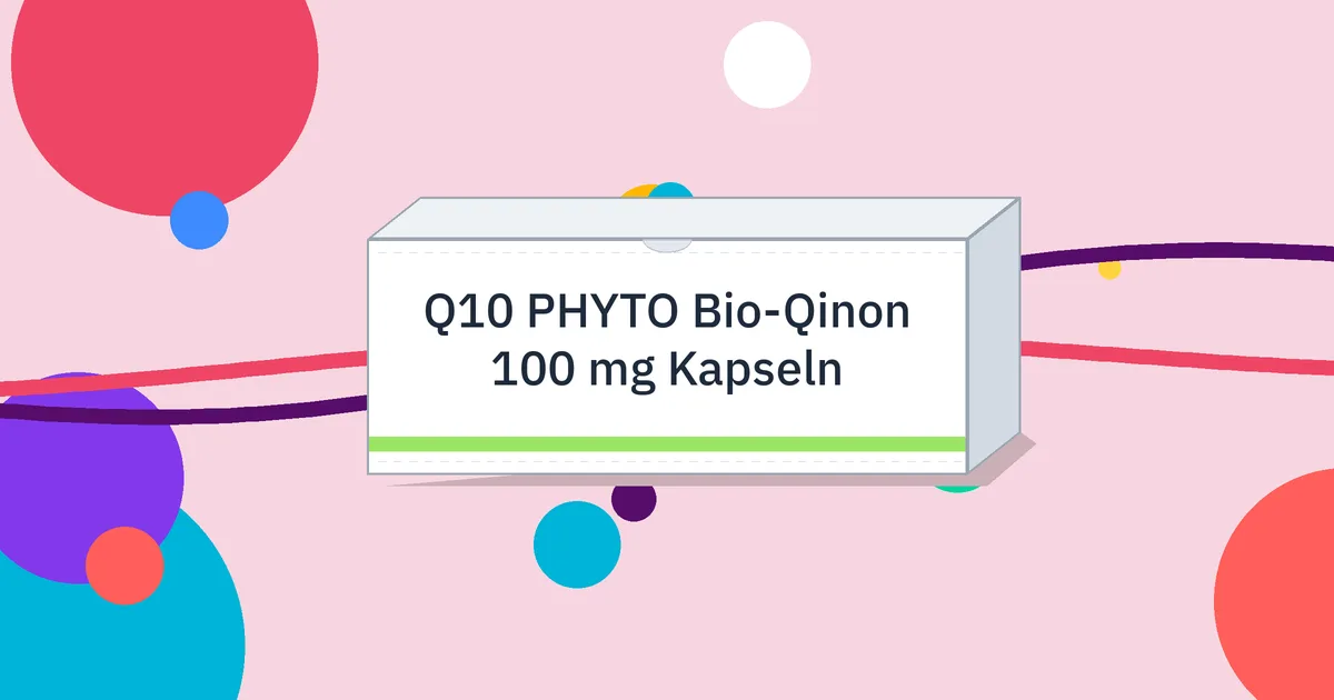 Symbolbild: Packung mit der Aufschrift Q10 PHYTO Bio-Qinon 100 mg Kapseln (PZN 19206678) – Verfügbarkeit und Bezug in Apotheken in Frankfurt am Main