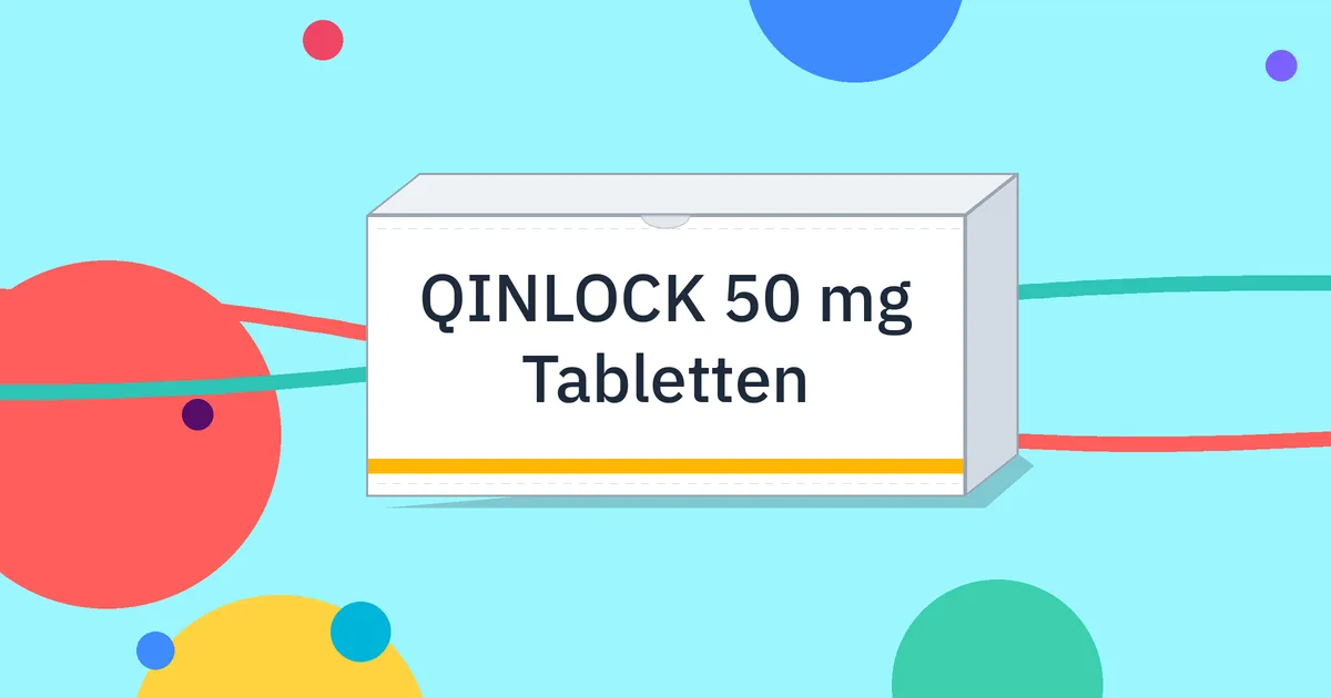 Symbolbild: Packung mit der Aufschrift QINLOCK 50 mg Tabletten (PZN 17877351) – Verfügbarkeit und Bezug in Apotheken in Frankfurt am Main