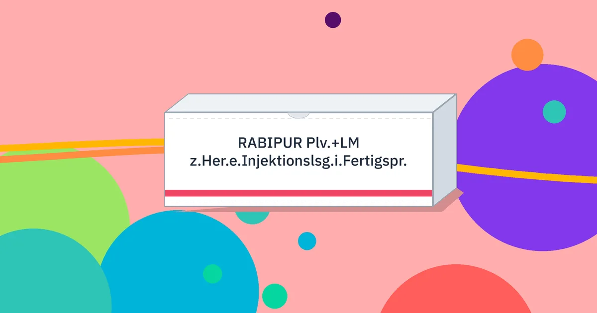 Symbolbild: Packung mit der Aufschrift RABIPUR Plv.+LM z.Her.e.Injektionslsg.i.Fertigspr. (PZN 16632601) – Verfügbarkeit und Bezug in Apotheken in Frankfurt am Main