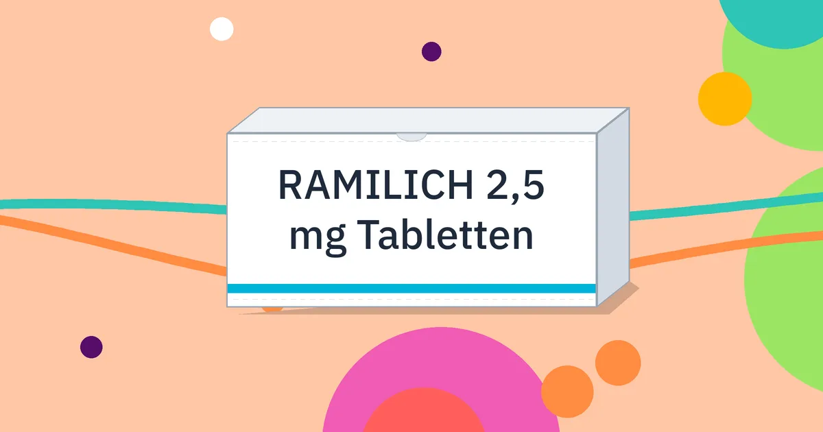 Symbolbild: Packung mit der Aufschrift RAMILICH 2,5 mg Tabletten (PZN 01983619) – Verfügbarkeit und Bezug in Apotheken in Frankfurt am Main