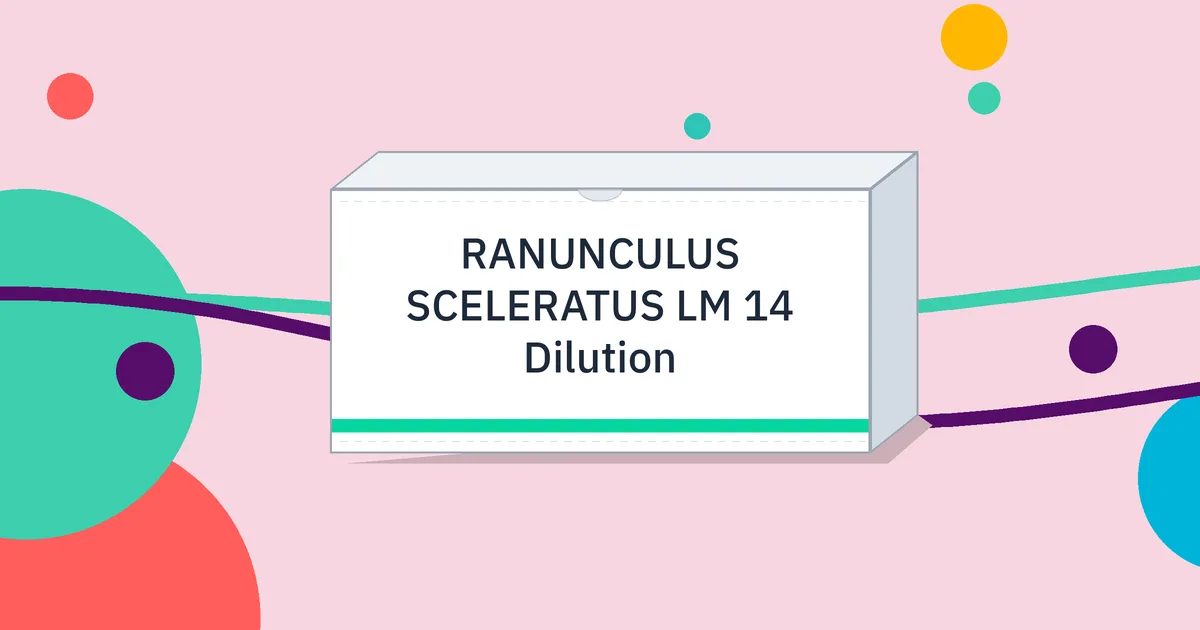Symbolbild: Packung mit der Aufschrift RANUNCULUS SCELERATUS LM 14 Dilution (PZN 13676064) – Verfügbarkeit und Bezug in Apotheken in Frankfurt am Main
