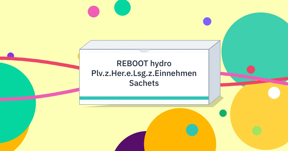 Symbolbild: Packung mit der Aufschrift REBOOT hydro Plv.z.Her.e.Lsg.z.Einnehmen Sachets (PZN 18305763) – Verfügbarkeit und Bezug in Apotheken in Frankfurt am Main