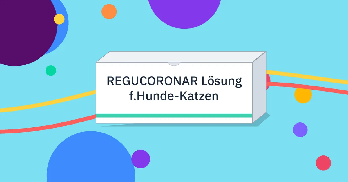 Symbolbild: Packung mit der Aufschrift REGUCORONAR Lösung f.Hunde-Katzen (PZN 16837125) – Verfügbarkeit und Bezug in Apotheken in Frankfurt am Main