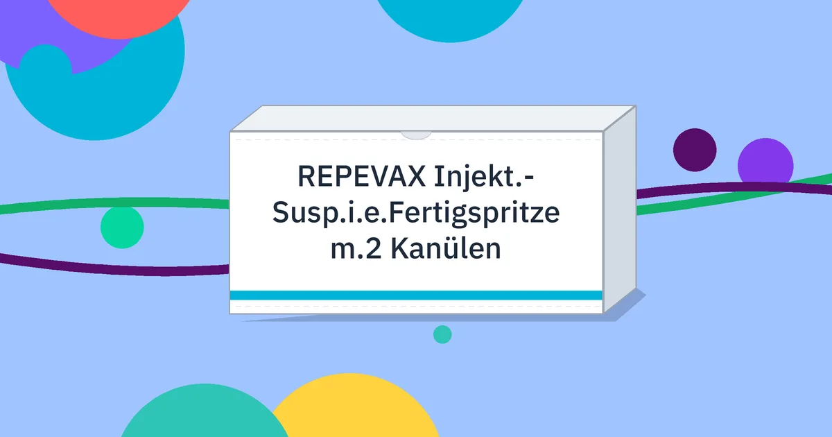 Symbolbild: Packung mit der Aufschrift REPEVAX Injekt.-Susp.i.e.Fertigspritze m.2 Kanülen (PZN 18190679) – Verfügbarkeit und Bezug in Apotheken in Frankfurt am Main