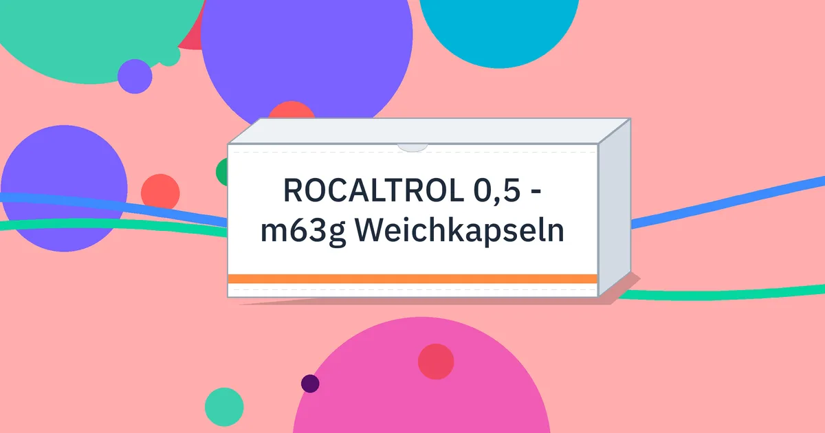 Symbolbild: Packung mit der Aufschrift ROCALTROL 0,5 -m63g Weichkapseln (PZN 15568404) – Verfügbarkeit und Bezug in Apotheken in Frankfurt am Main