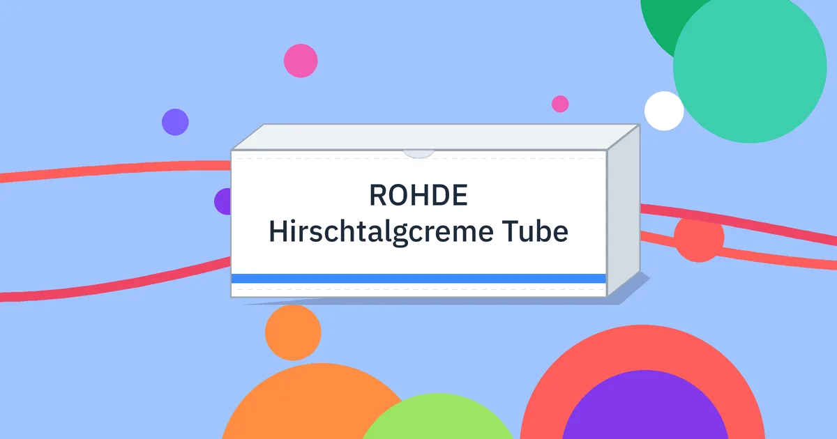 Symbolbild: Packung mit der Aufschrift ROHDE Hirschtalgcreme Tube (PZN 07359997) – Verfügbarkeit und Bezug in Apotheken in Frankfurt am Main