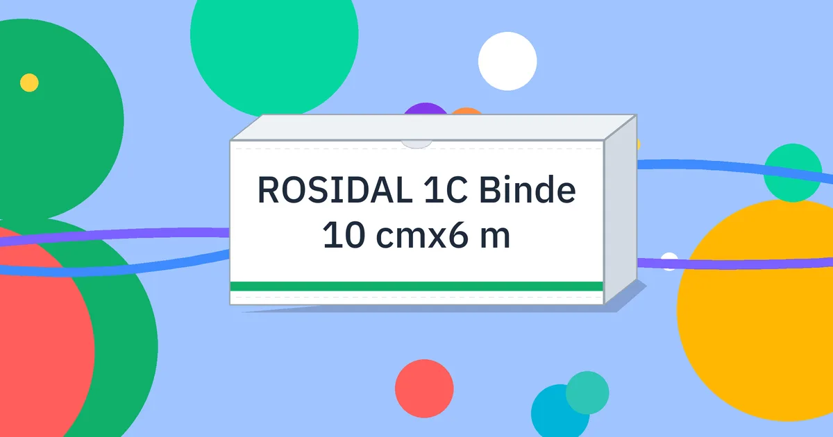 Symbolbild: Packung mit der Aufschrift ROSIDAL 1C Binde 10 cmx6 m (PZN 19225397) – Verfügbarkeit und Bezug in Apotheken in Frankfurt am Main
