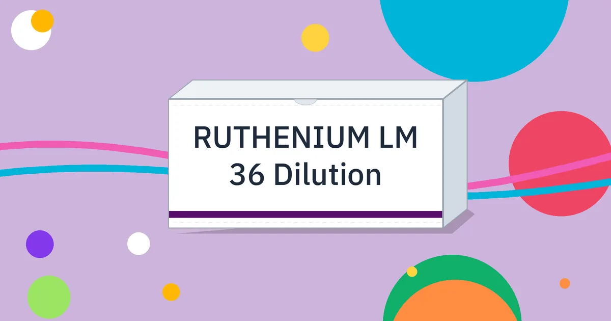 Symbolbild: Packung mit der Aufschrift RUTHENIUM LM 36 Dilution (PZN 13174380) – Verfügbarkeit und Bezug in Apotheken in Frankfurt am Main