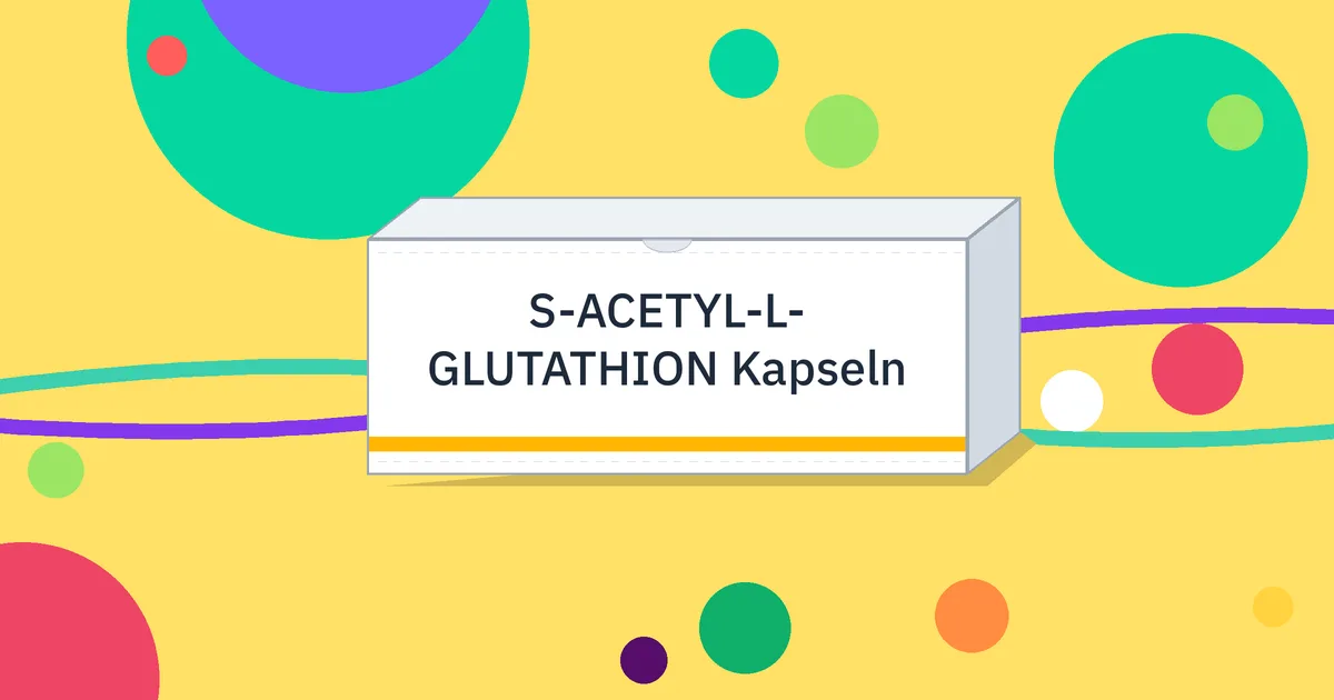 Symbolbild: Packung mit der Aufschrift S-ACETYL-L-GLUTATHION Kapseln (PZN 20223883) – Verfügbarkeit und Bezug in Apotheken in Frankfurt am Main