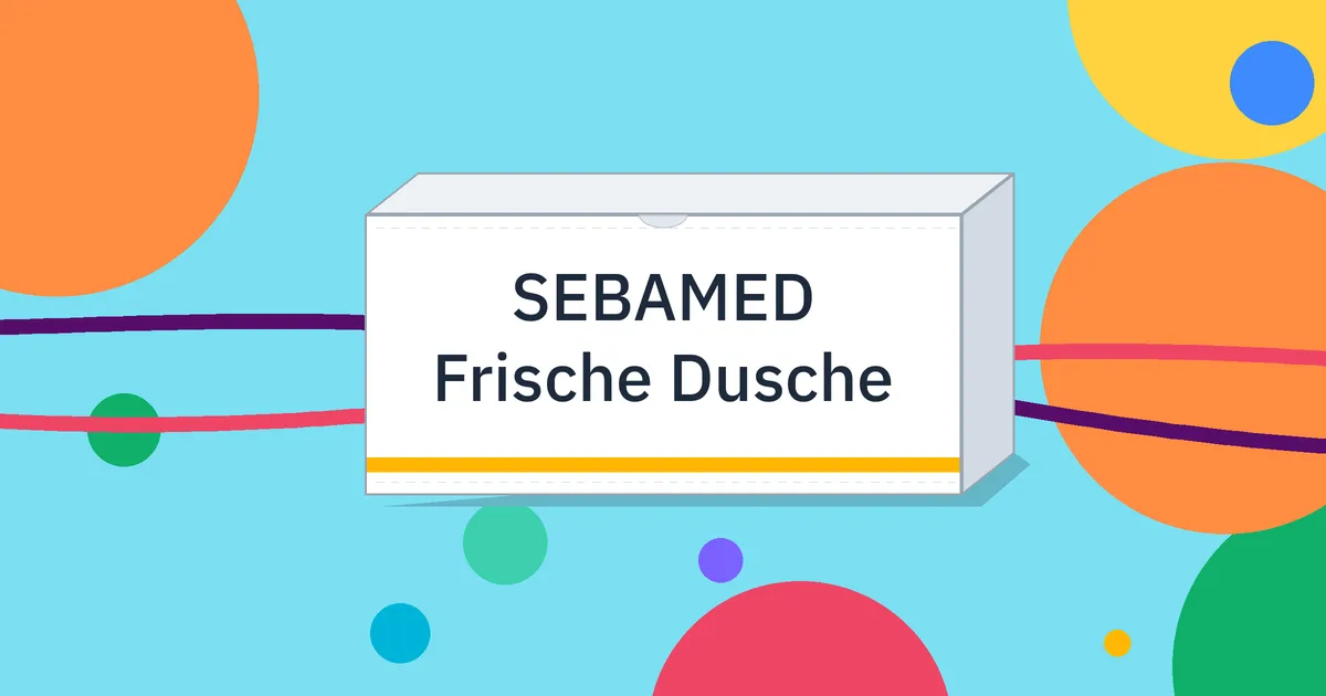 Symbolbild: Packung mit der Aufschrift SEBAMED Frische Dusche (PZN 06349123) – Verfügbarkeit und Bezug in Apotheken in Frankfurt am Main