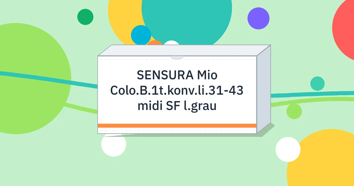 Symbolbild: Packung mit der Aufschrift SENSURA Mio Colo.B.1t.konv.li.31-43 midi SF l.grau (PZN 11098893) – Verfügbarkeit und Bezug in Apotheken in Frankfurt am Main