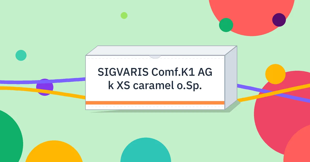 Symbolbild: Packung mit der Aufschrift SIGVARIS Comf.K1 AG k XS caramel o.Sp. (PZN 17042296) – Verfügbarkeit und Bezug in Apotheken in Frankfurt am Main