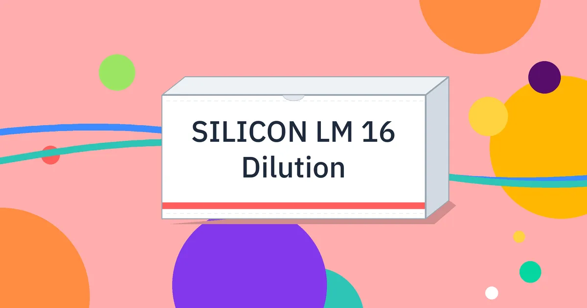 Symbolbild: Packung mit der Aufschrift SILICON LM 16 Dilution (PZN 13678212) – Verfügbarkeit und Bezug in Apotheken in Frankfurt am Main