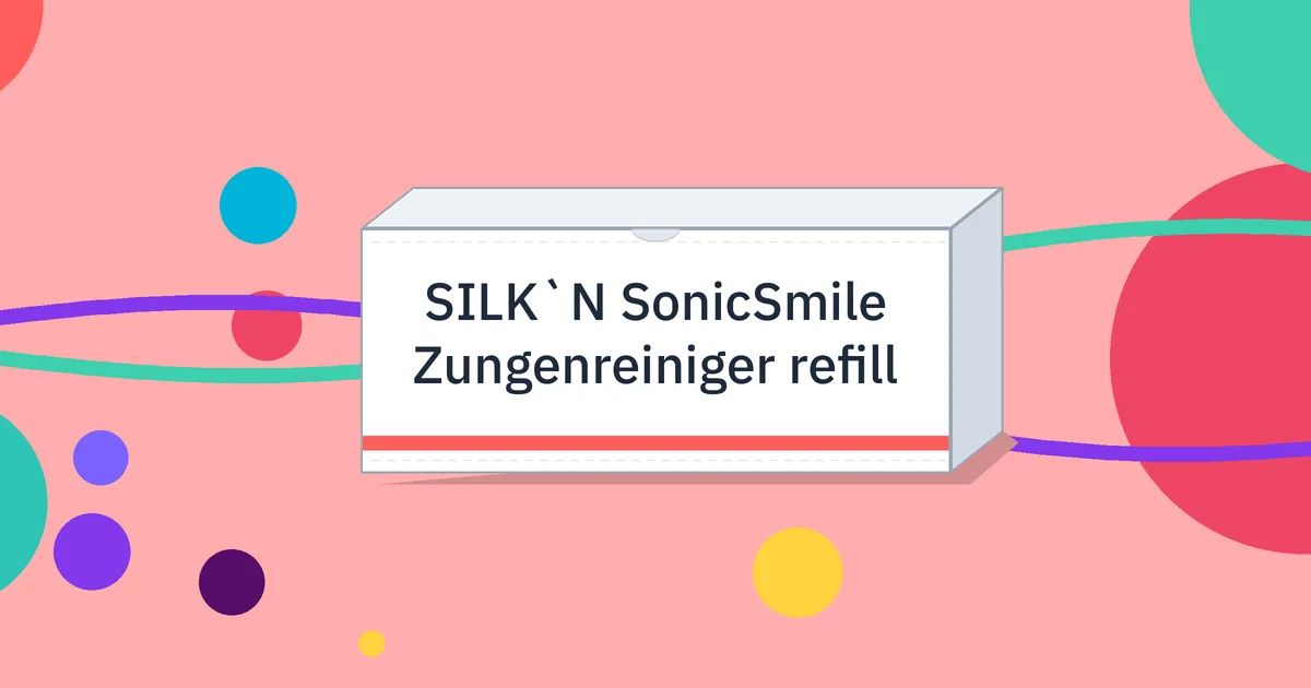Symbolbild: Packung mit der Aufschrift SILK`N SonicSmile Zungenreiniger refill (PZN 17594162) – Verfügbarkeit und Bezug in Apotheken in Frankfurt am Main