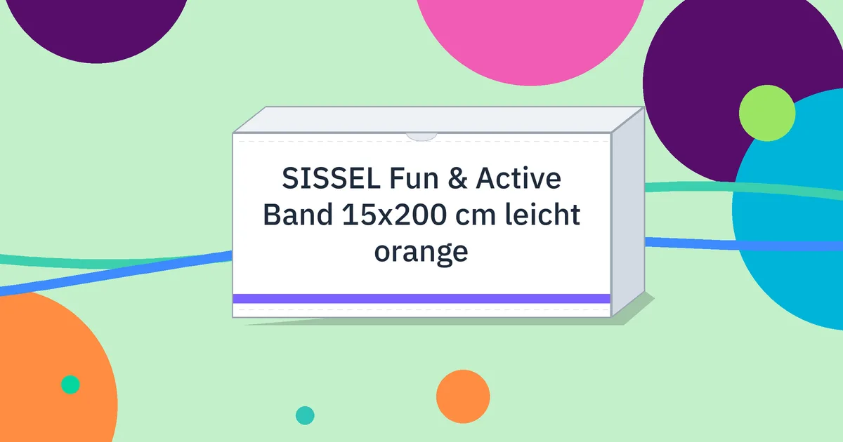 Symbolbild: Packung mit der Aufschrift SISSEL Fun & Active Band 15x200 cm leicht orange (PZN 09157795) – Verfügbarkeit und Bezug in Apotheken in Frankfurt am Main
