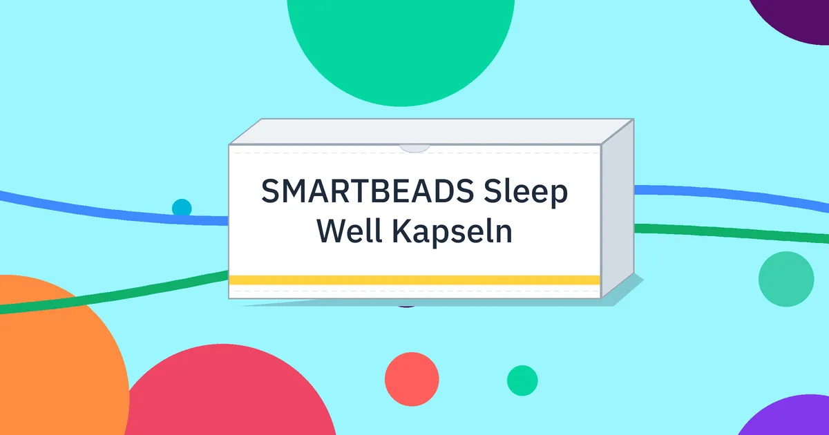 Symbolbild: Packung mit der Aufschrift SMARTBEADS Sleep Well Kapseln (PZN 18186732) – Verfügbarkeit und Bezug in Apotheken in Frankfurt am Main