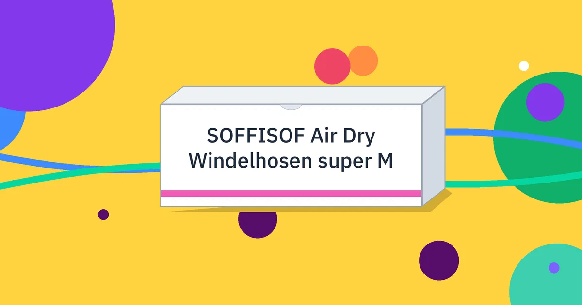 Symbolbild: Packung mit der Aufschrift SOFFISOF Air Dry Windelhosen super M (PZN 12566267) – Verfügbarkeit und Bezug in Apotheken in Frankfurt am Main
