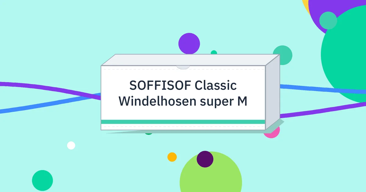 Symbolbild: Packung mit der Aufschrift SOFFISOF Classic Windelhosen super M (PZN 17991147) – Verfügbarkeit und Bezug in Apotheken in Frankfurt am Main