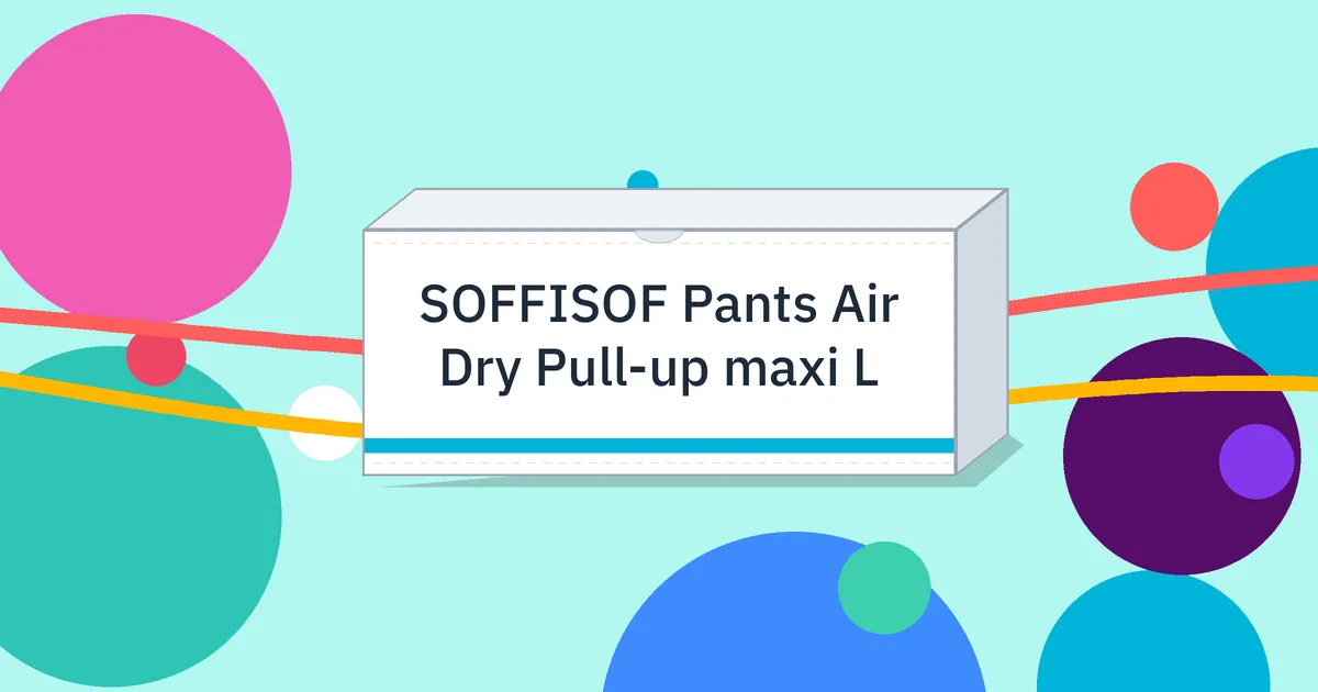 Symbolbild: Packung mit der Aufschrift SOFFISOF Pants Air Dry Pull-up maxi L (PZN 15620300) – Verfügbarkeit und Bezug in Apotheken in Frankfurt am Main