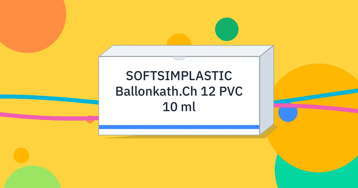 Symbolbild: Packung mit der Aufschrift SOFTSIMPLASTIC Ballonkath.Ch 12 PVC 10 ml (PZN 03827757) – Verfügbarkeit und Bezug in Apotheken in Frankfurt am Main