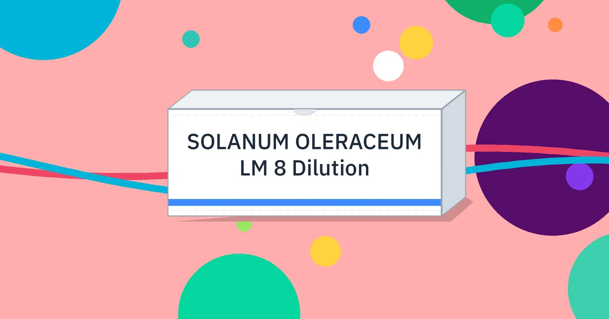 Symbolbild: Packung mit der Aufschrift SOLANUM OLERACEUM LM 8 Dilution (PZN 13193265) – Verfügbarkeit und Bezug in Apotheken in Frankfurt am Main