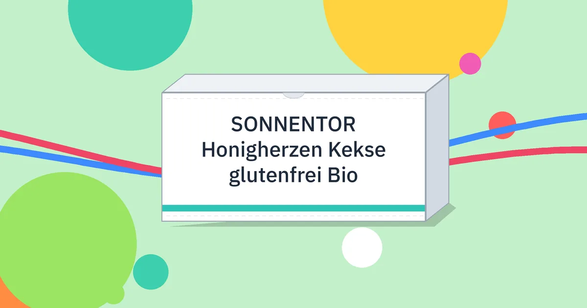 Symbolbild: Packung mit der Aufschrift SONNENTOR Honigherzen Kekse glutenfrei Bio (PZN 18902588) – Verfügbarkeit und Bezug in Apotheken in Frankfurt am Main