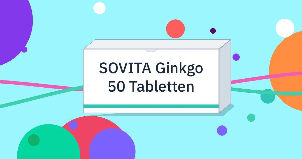 Symbolbild: Packung mit der Aufschrift SOVITA Ginkgo 50 Tabletten (PZN 14023594) – Verfügbarkeit und Bezug in Apotheken in Frankfurt am Main