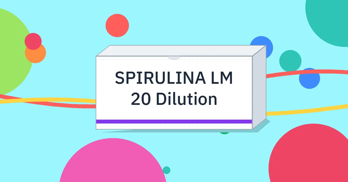 Symbolbild: Packung mit der Aufschrift SPIRULINA LM 20 Dilution (PZN 13682917) – Verfügbarkeit und Bezug in Apotheken in Frankfurt am Main