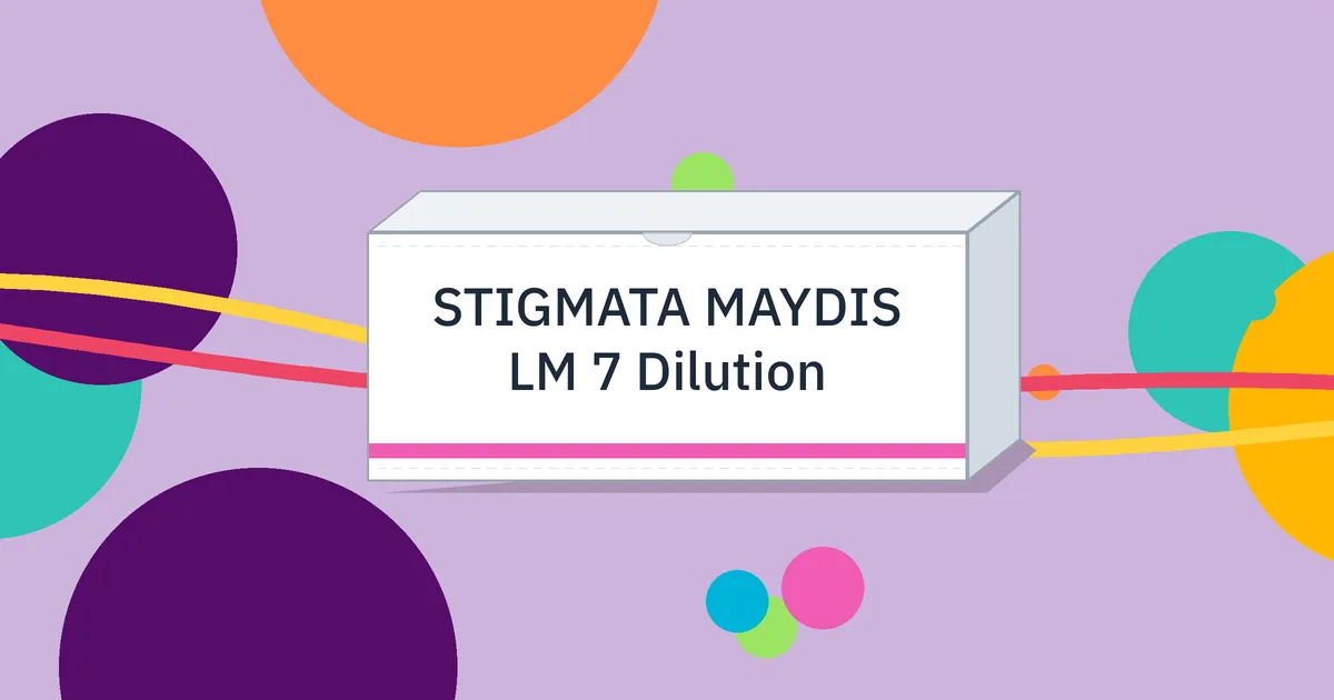 Symbolbild: Packung mit der Aufschrift STIGMATA MAYDIS LM 7 Dilution (PZN 13200835) – Verfügbarkeit und Bezug in Apotheken in Frankfurt am Main