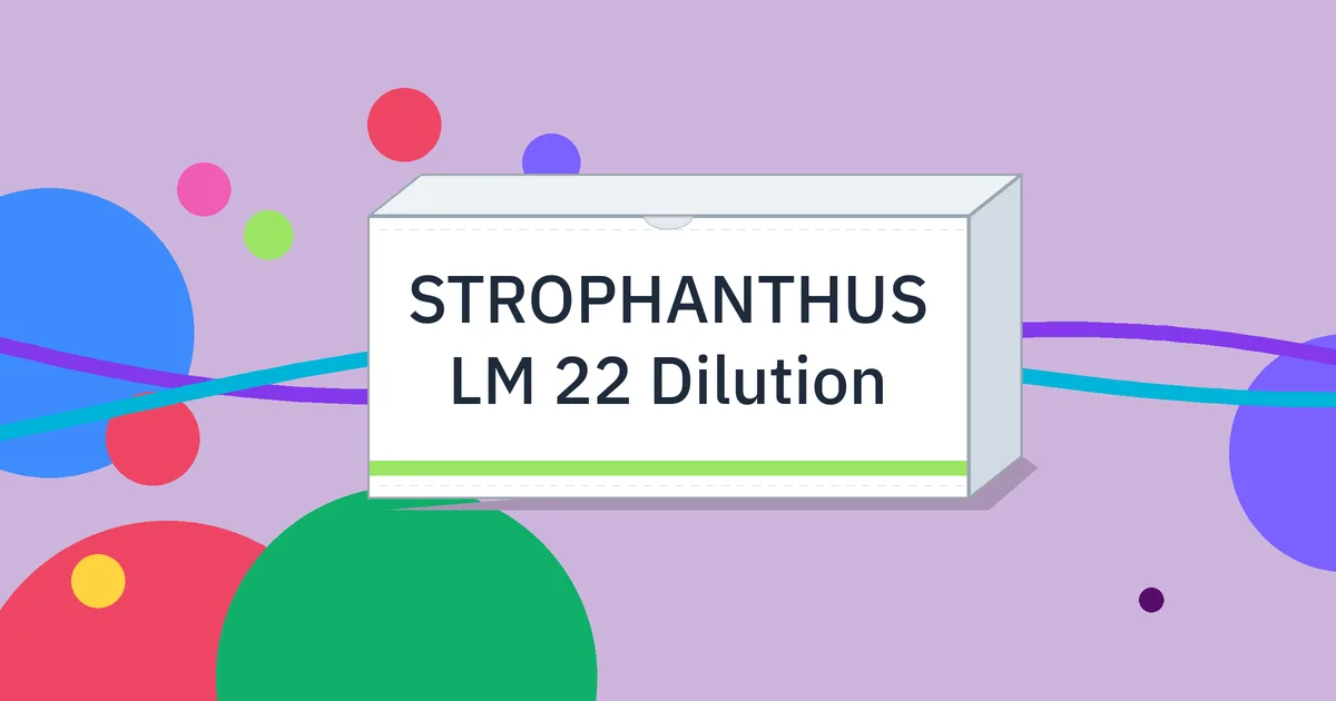 Symbolbild: Packung mit der Aufschrift STROPHANTHUS LM 22 Dilution (PZN 13204997) – Verfügbarkeit und Bezug in Apotheken in Frankfurt am Main