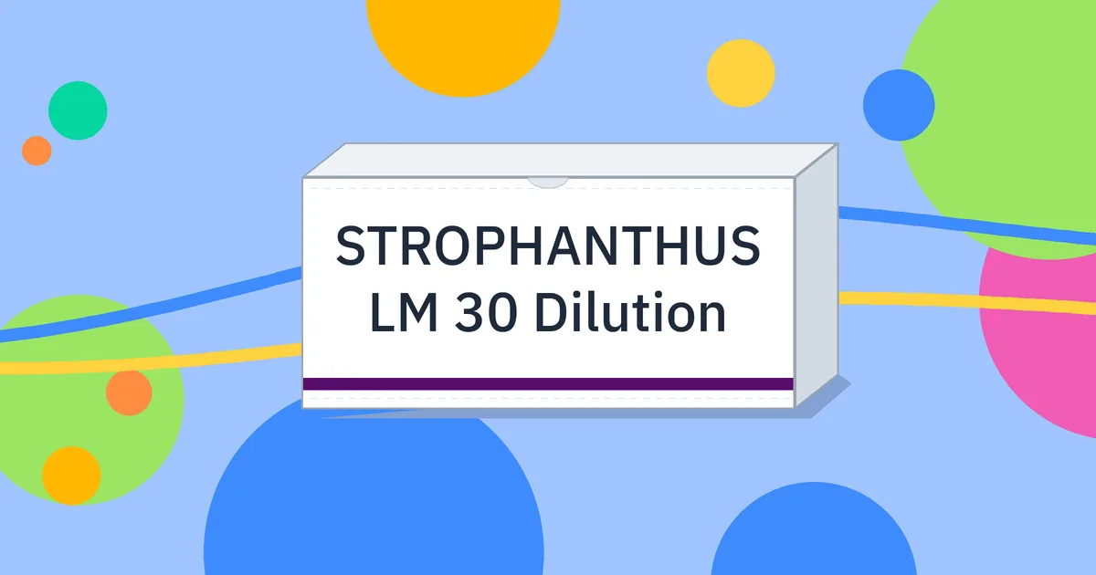 Symbolbild: Packung mit der Aufschrift STROPHANTHUS LM 30 Dilution (PZN 13205092) – Verfügbarkeit und Bezug in Apotheken in Frankfurt am Main
