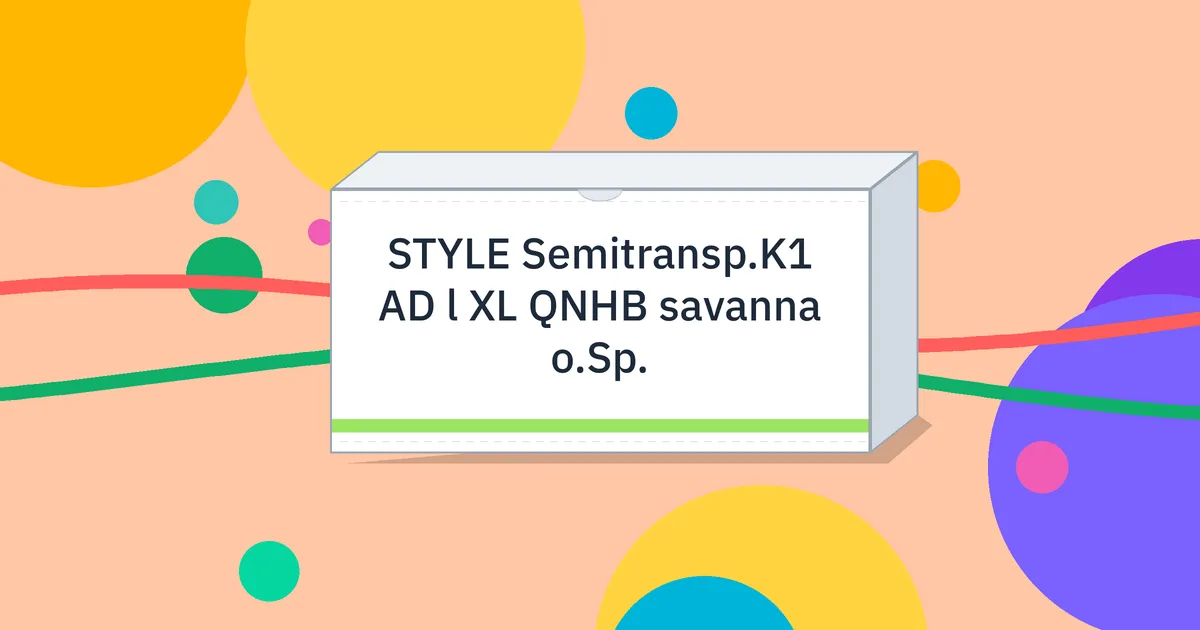 Symbolbild: Packung mit der Aufschrift STYLE Semitransp.K1 AD l XL QNHB savanna o.Sp. (PZN 18869690) – Verfügbarkeit und Bezug in Apotheken in Frankfurt am Main