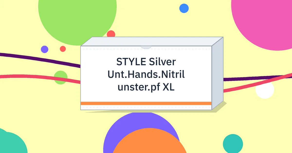 Symbolbild: Packung mit der Aufschrift STYLE Silver Unt.Hands.Nitril unster.pf XL (PZN 16584813) – Verfügbarkeit und Bezug in Apotheken in Frankfurt am Main