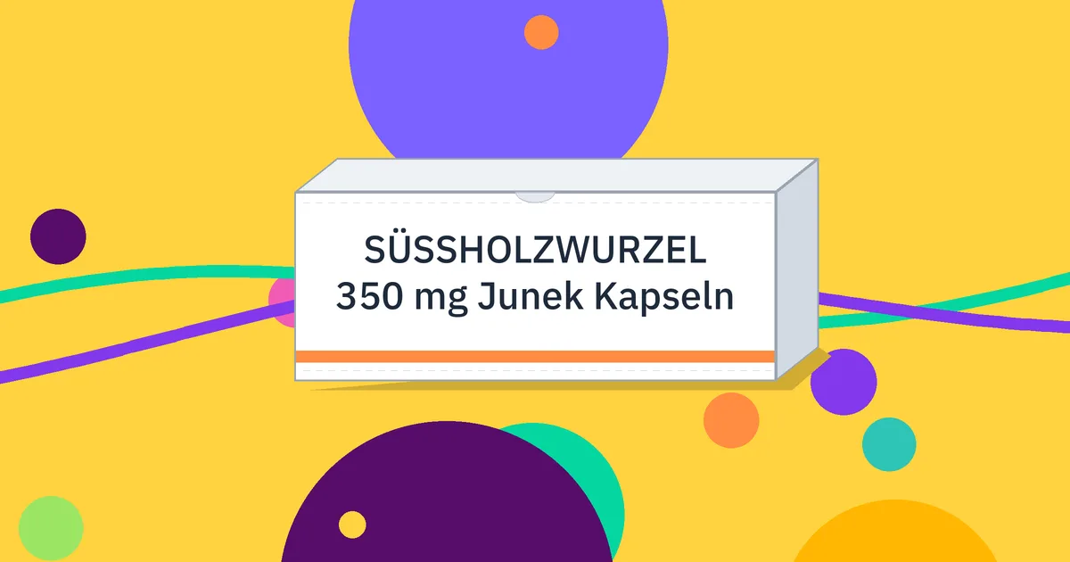 Symbolbild: Packung mit der Aufschrift SÜSSHOLZWURZEL 350 mg Junek Kapseln (PZN 03550758) – Verfügbarkeit und Bezug in Apotheken in Frankfurt am Main