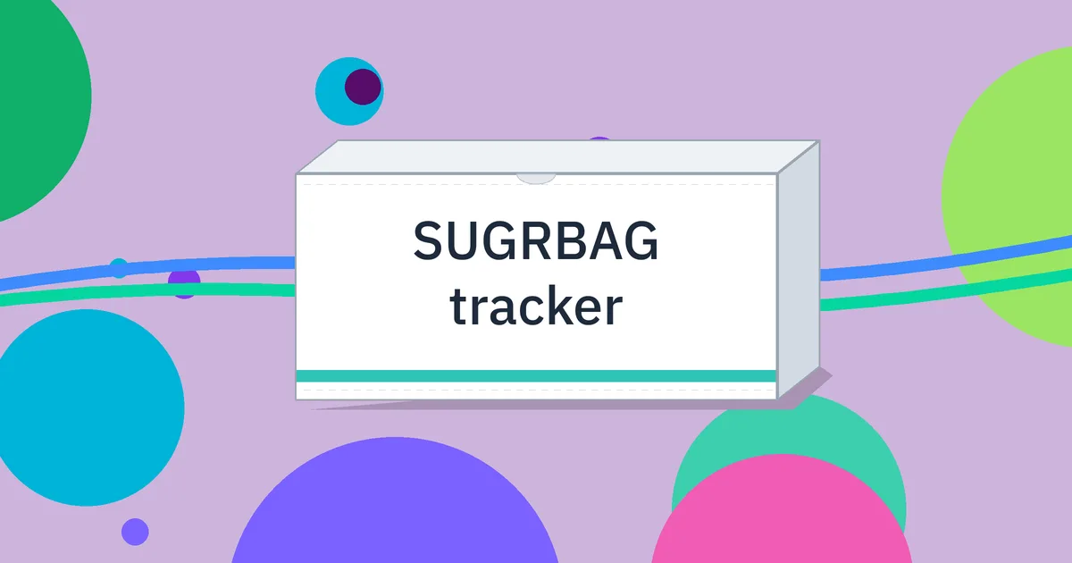 Symbolbild: Packung mit der Aufschrift SUGRBAG tracker (PZN 12550177) – Verfügbarkeit und Bezug in Apotheken in Frankfurt am Main