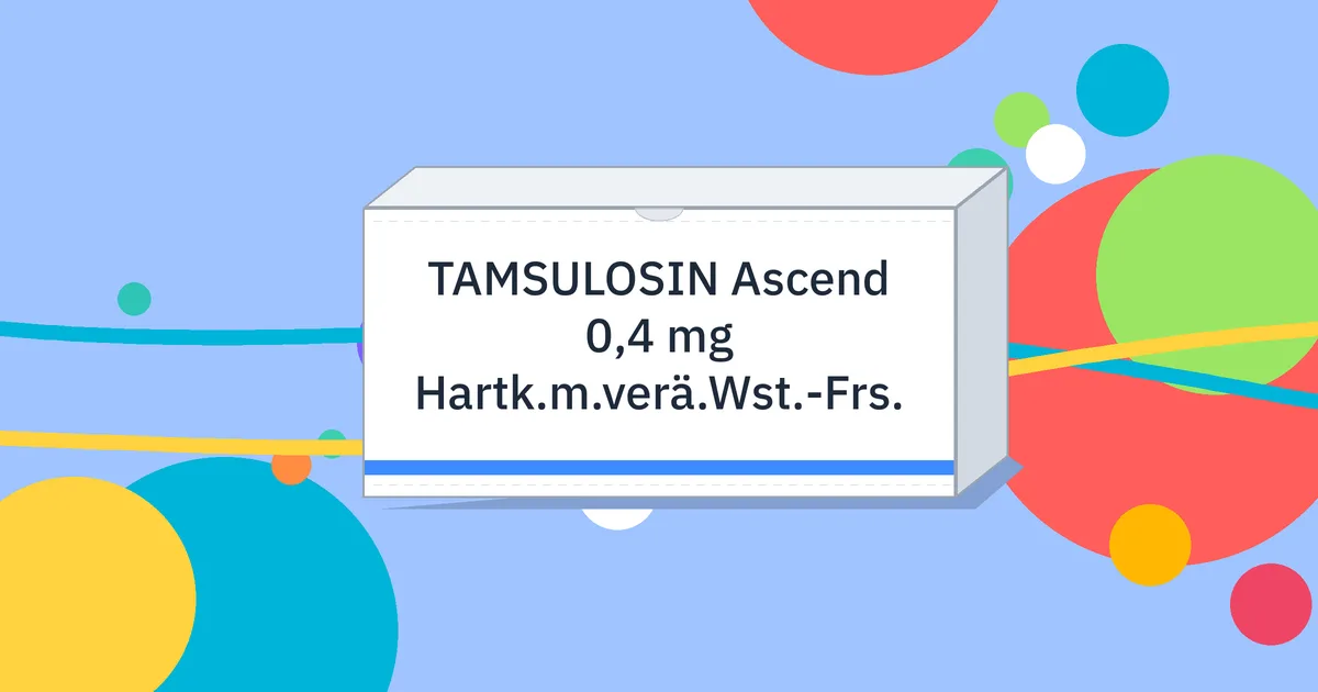 Symbolbild: Packung mit der Aufschrift TAMSULOSIN Ascend 0,4 mg Hartk.m.verä.Wst.-Frs. (PZN 18899685) – Verfügbarkeit und Bezug in Apotheken in Frankfurt am Main