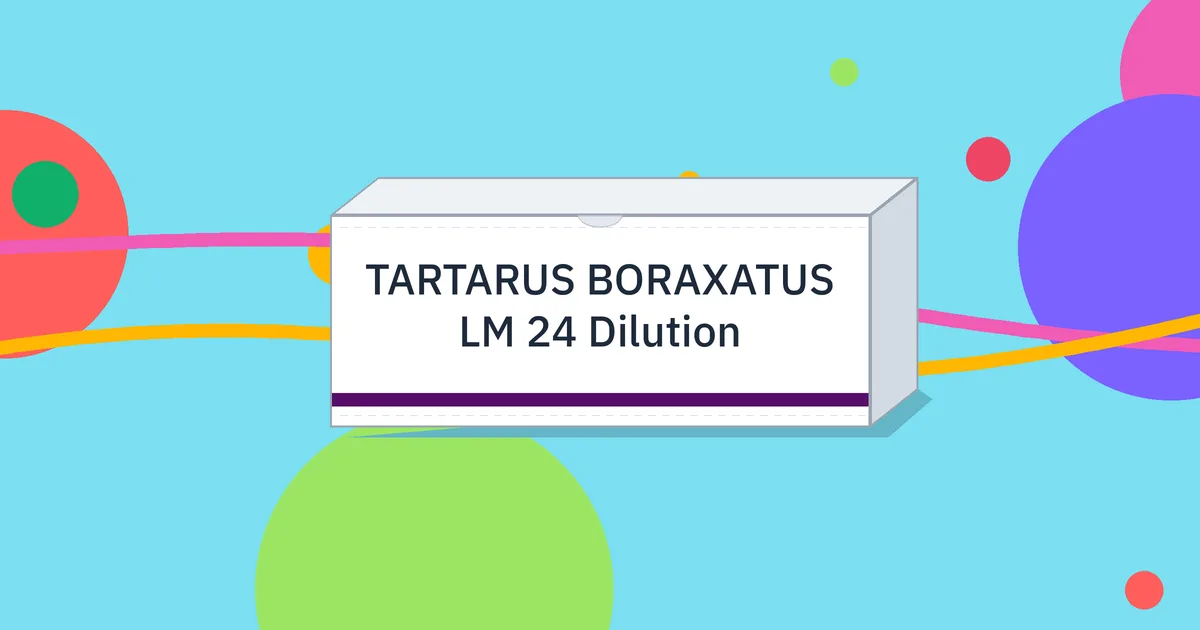 Symbolbild: Packung mit der Aufschrift TARTARUS BORAXATUS LM 24 Dilution (PZN 13214903) – Verfügbarkeit und Bezug in Apotheken in Frankfurt am Main