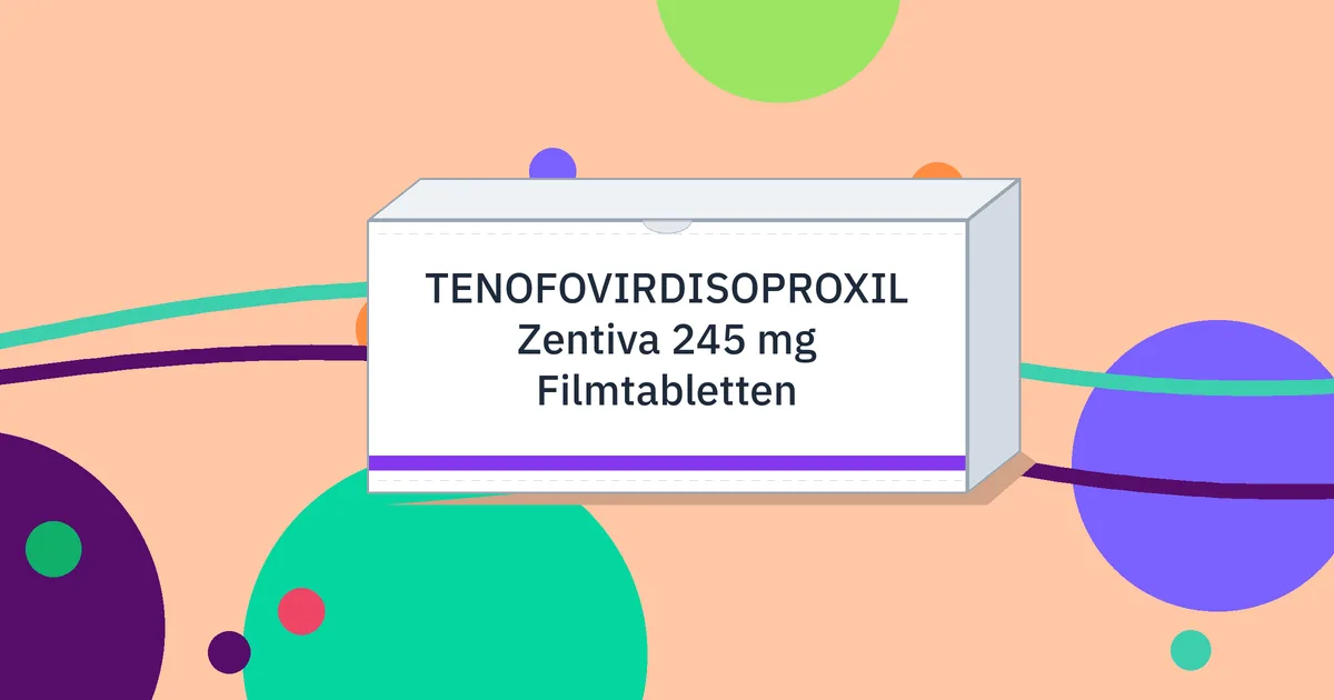 Symbolbild: Packung mit der Aufschrift TENOFOVIRDISOPROXIL Zentiva 245 mg Filmtabletten (PZN 12647706) – Verfügbarkeit und Bezug in Apotheken in Frankfurt am Main