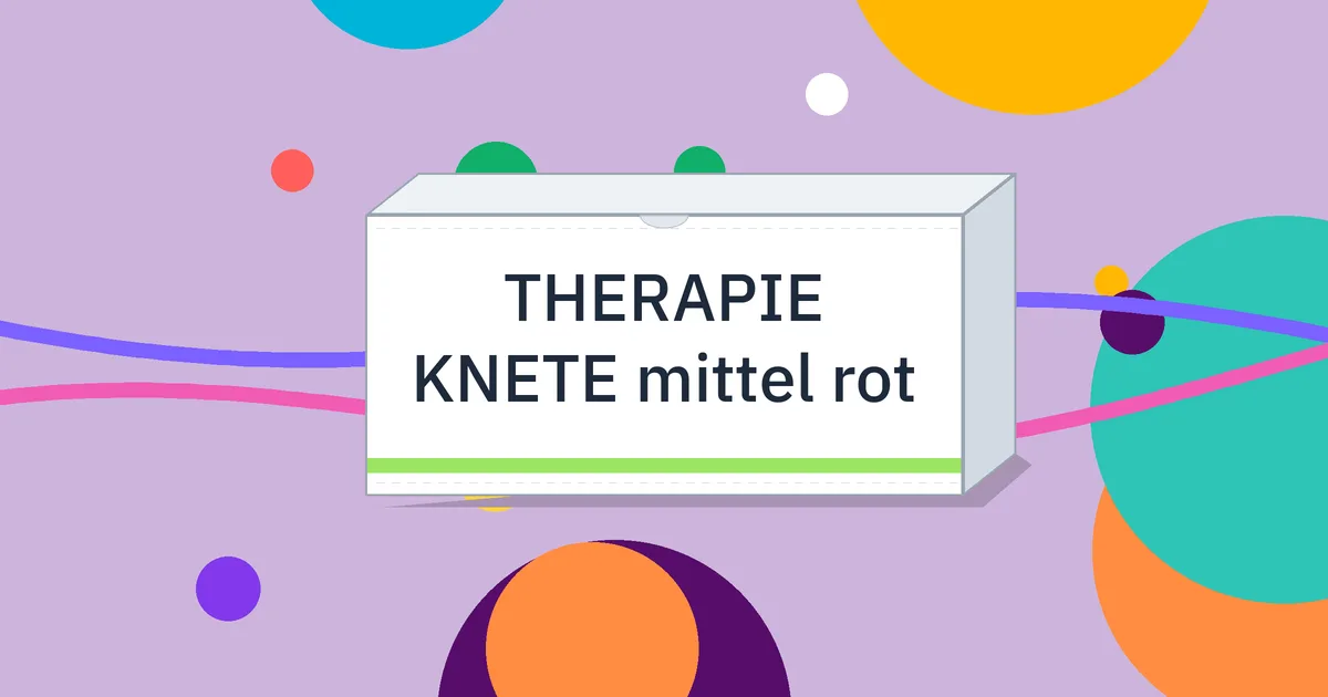 Symbolbild: Packung mit der Aufschrift THERAPIE KNETE mittel rot (PZN 20776777) – Verfügbarkeit und Bezug in Apotheken in Frankfurt am Main