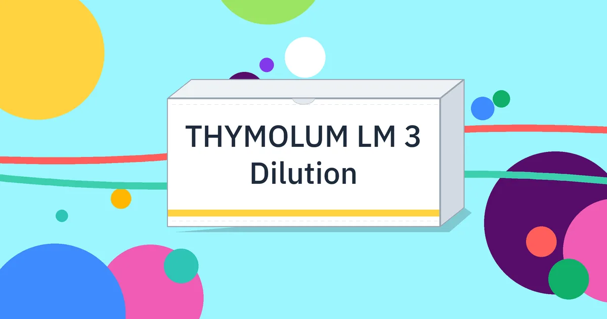 Symbolbild: Packung mit der Aufschrift THYMOLUM LM 3 Dilution (PZN 13222363) – Verfügbarkeit und Bezug in Apotheken in Frankfurt am Main