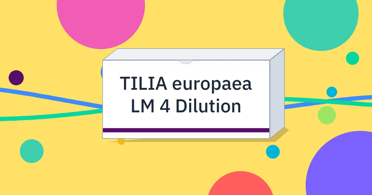 Symbolbild: Packung mit der Aufschrift TILIA europaea LM 4 Dilution (PZN 13223782) – Verfügbarkeit und Bezug in Apotheken in Frankfurt am Main