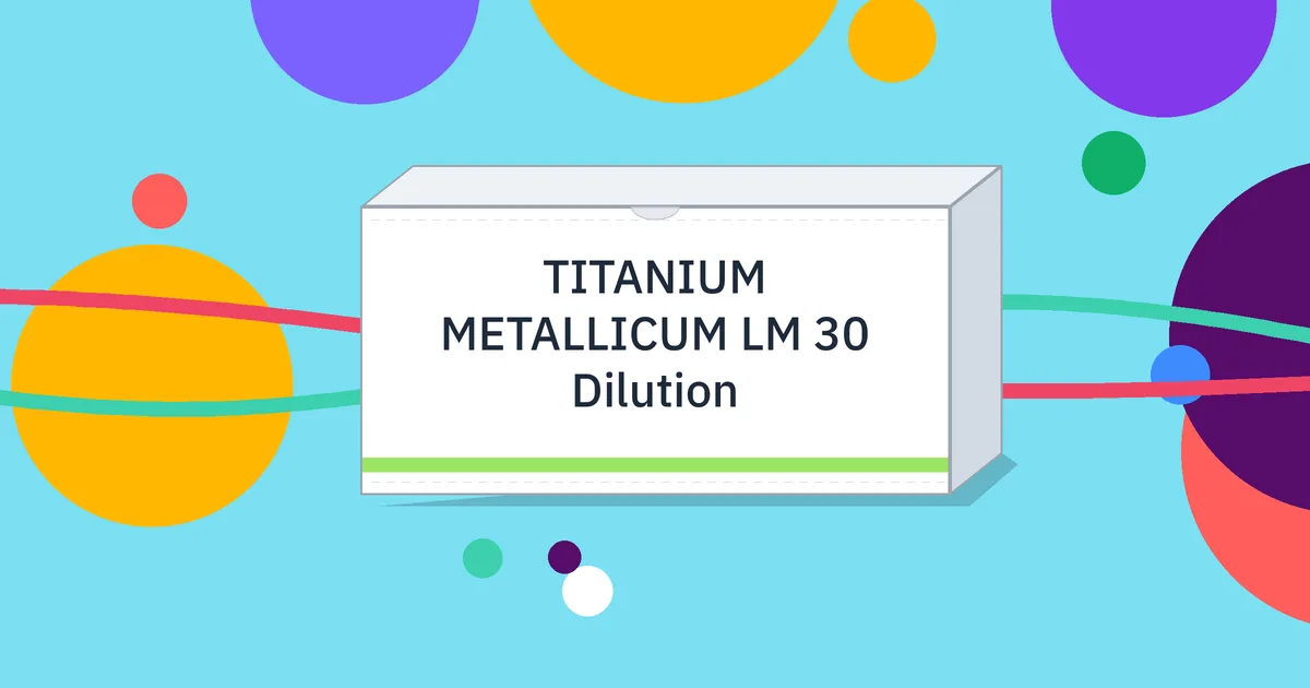 Symbolbild: Packung mit der Aufschrift TITANIUM METALLICUM LM 30 Dilution (PZN 13224540) – Verfügbarkeit und Bezug in Apotheken in Frankfurt am Main