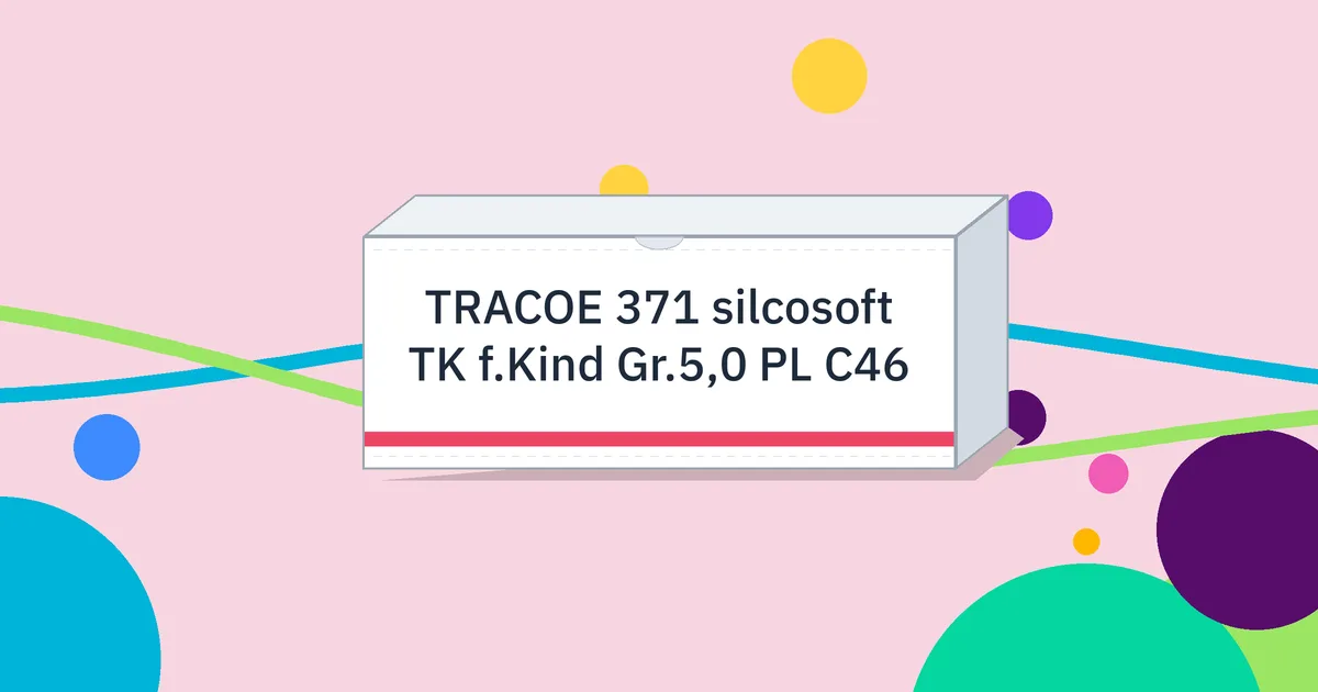 Symbolbild: Packung mit der Aufschrift TRACOE 371 silcosoft TK f.Kind Gr.5,0 PL C46 (PZN 14315612) – Verfügbarkeit und Bezug in Apotheken in Frankfurt am Main
